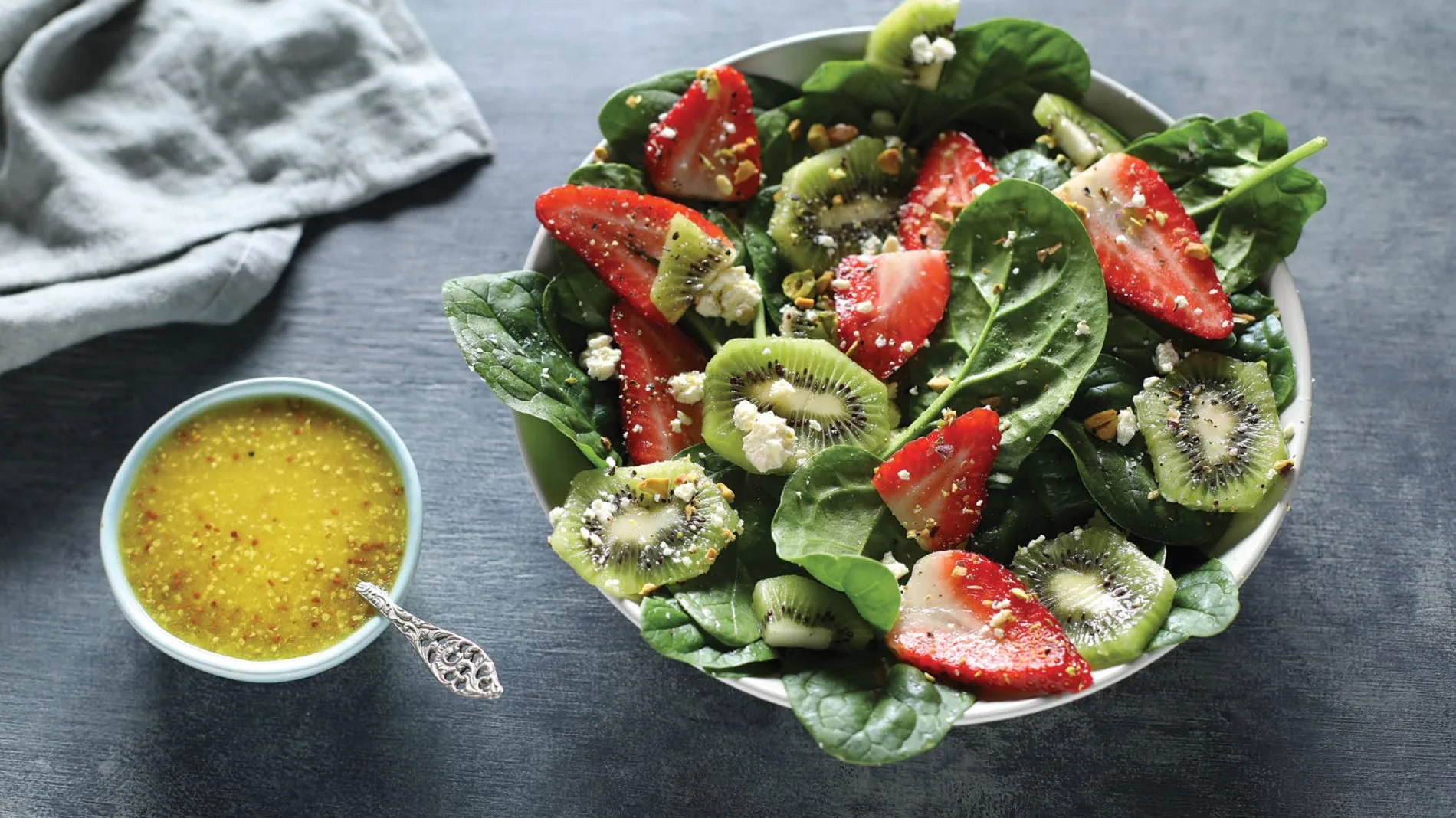 Food Lover's Market | Strawberry and Kiwi fruit Spinach Salad with a ...